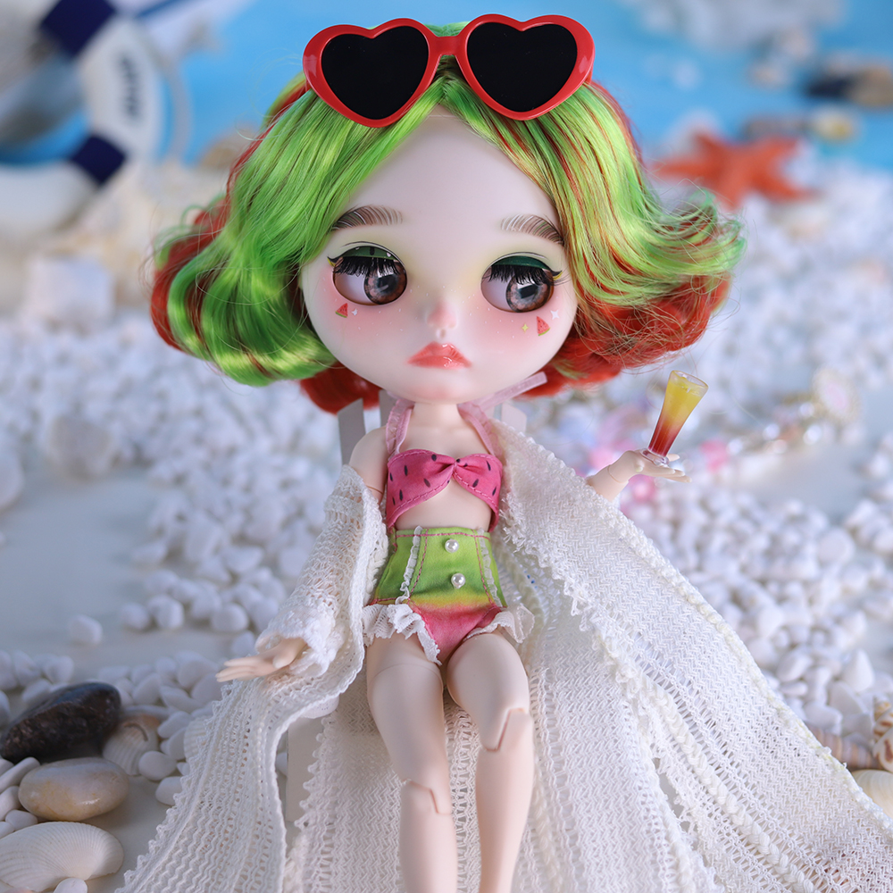 Isabel – Premium Custom Neo Blythe Doll with Multi-Color Hair, White ...