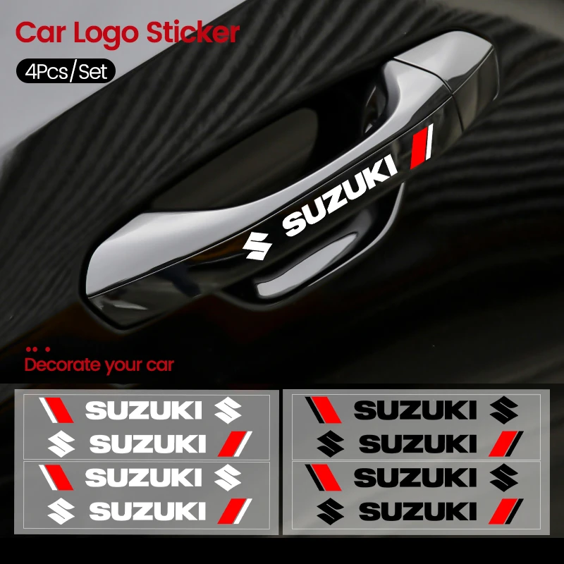 4pcs Car Styling Door Handle Stickers Tire Rear View Mirror Decals For ...
