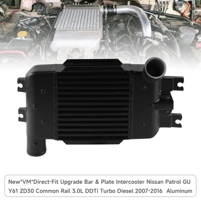 New*VM*Direct-Fit Upgrade Bar & Plate Intercooler Fits Nissan Patrol GU ...