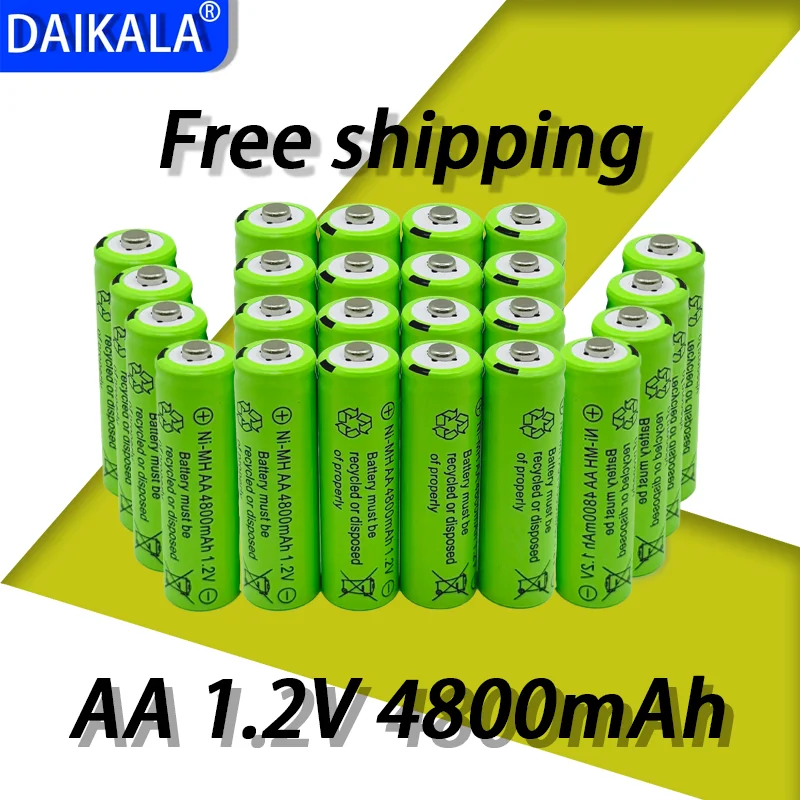 2025 New 1.2V 4800mAh Ni MH AA Rechargeable Battery Rechargeable Ni MH ...
