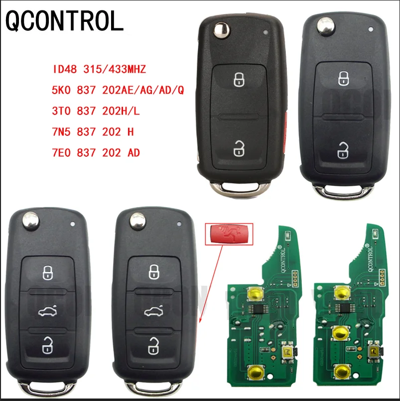 Qcontrol Remote Key For VW Golf 4 5 6 Jetta Passat CC Tiguan Polo ...