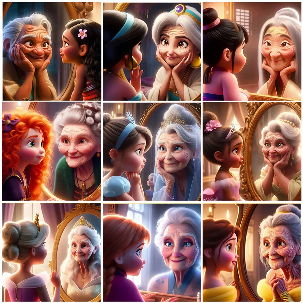 Disney-Diamond-Painting-Anna-Merida-Snow-White-Embroidery-Cross-Stitch ...