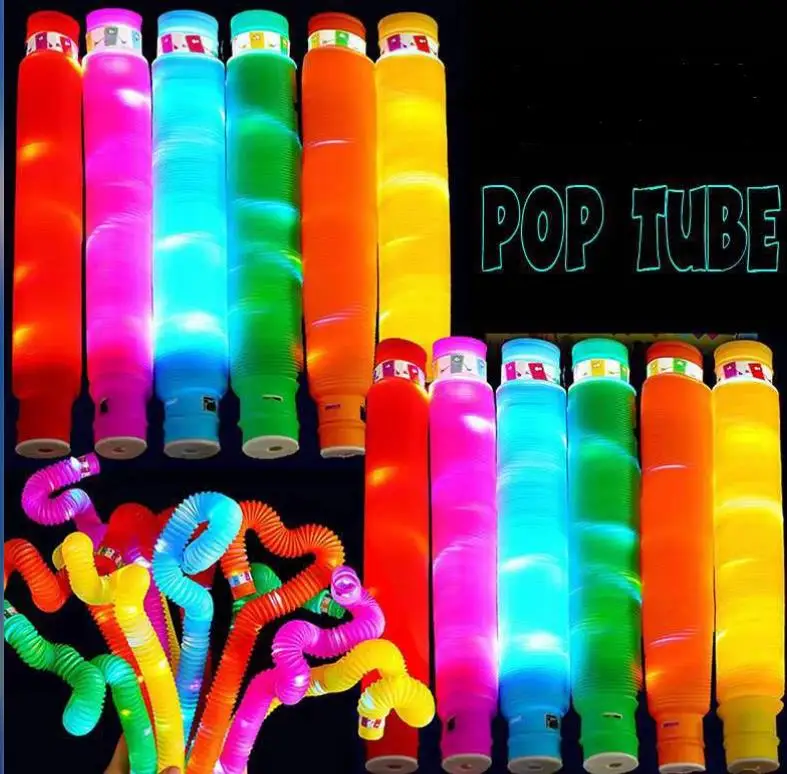 Led-Glowing-Rave-Stick-Flash-Light-Up-Pop-Tubes-Kids-Adults-Fidget ...