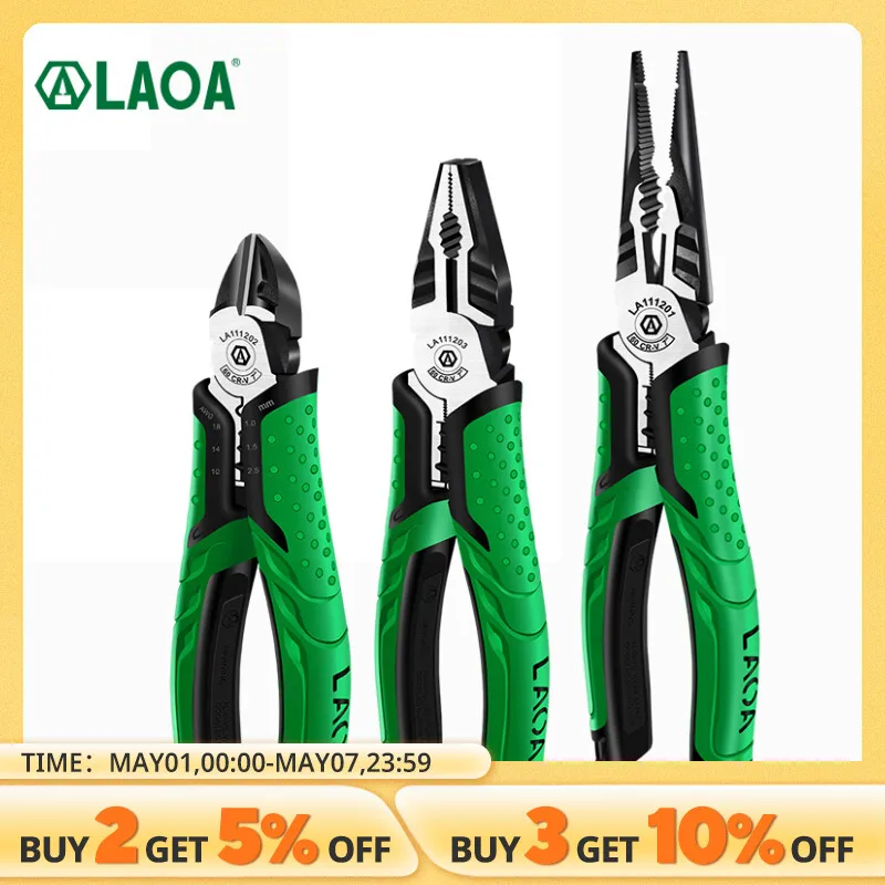 LAOA-Multifunction-Wire-Stripper-Diagonal-Pliers-Wire-Cutter-Long-Nose ...