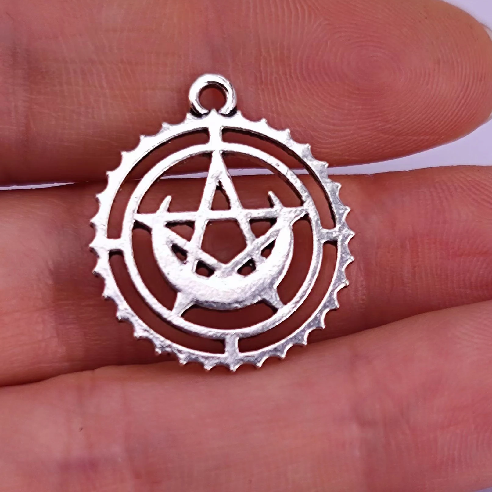 50pcs Gothic Satan Pentagram Pentacle Star Moon Crescent pendant charm ...