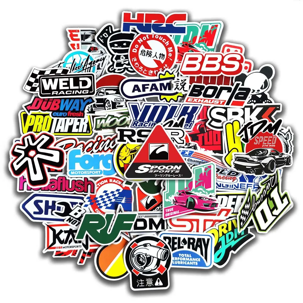 10/20/50/100pc Cool JDM Stickers for Car Racing Motorcycle Bike Skateboard Luggage Laptop Phone ...