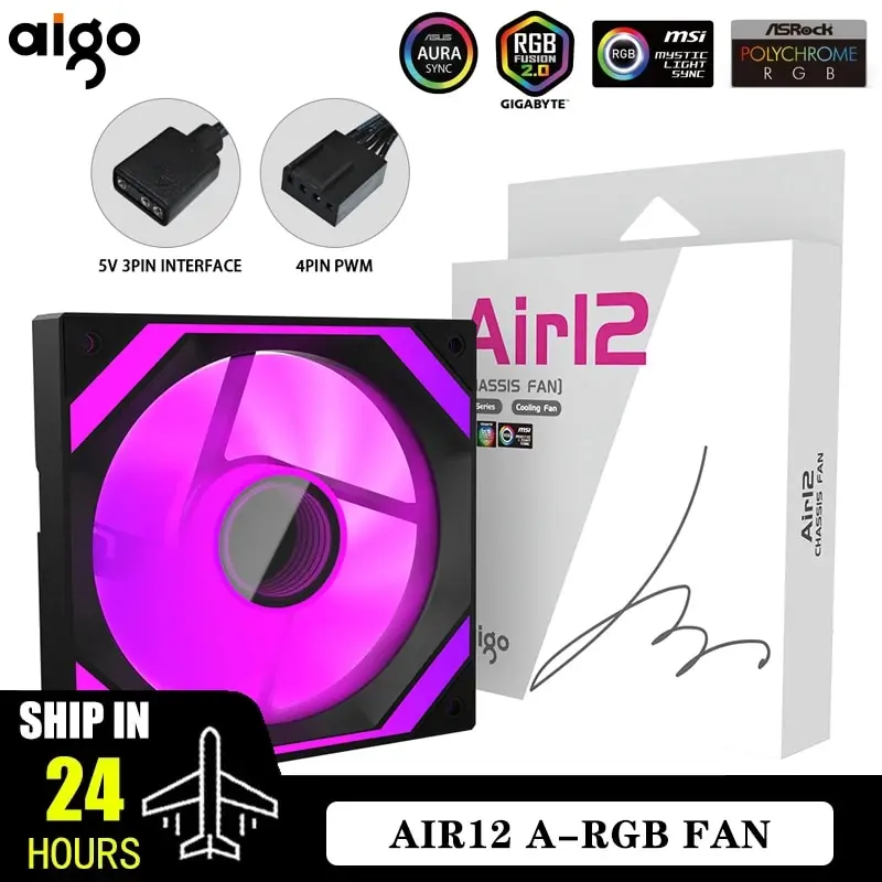 Aigo-Air12-Ventilador-da-caixa-do-computador-Ventilador-CPU-Espa-o ...