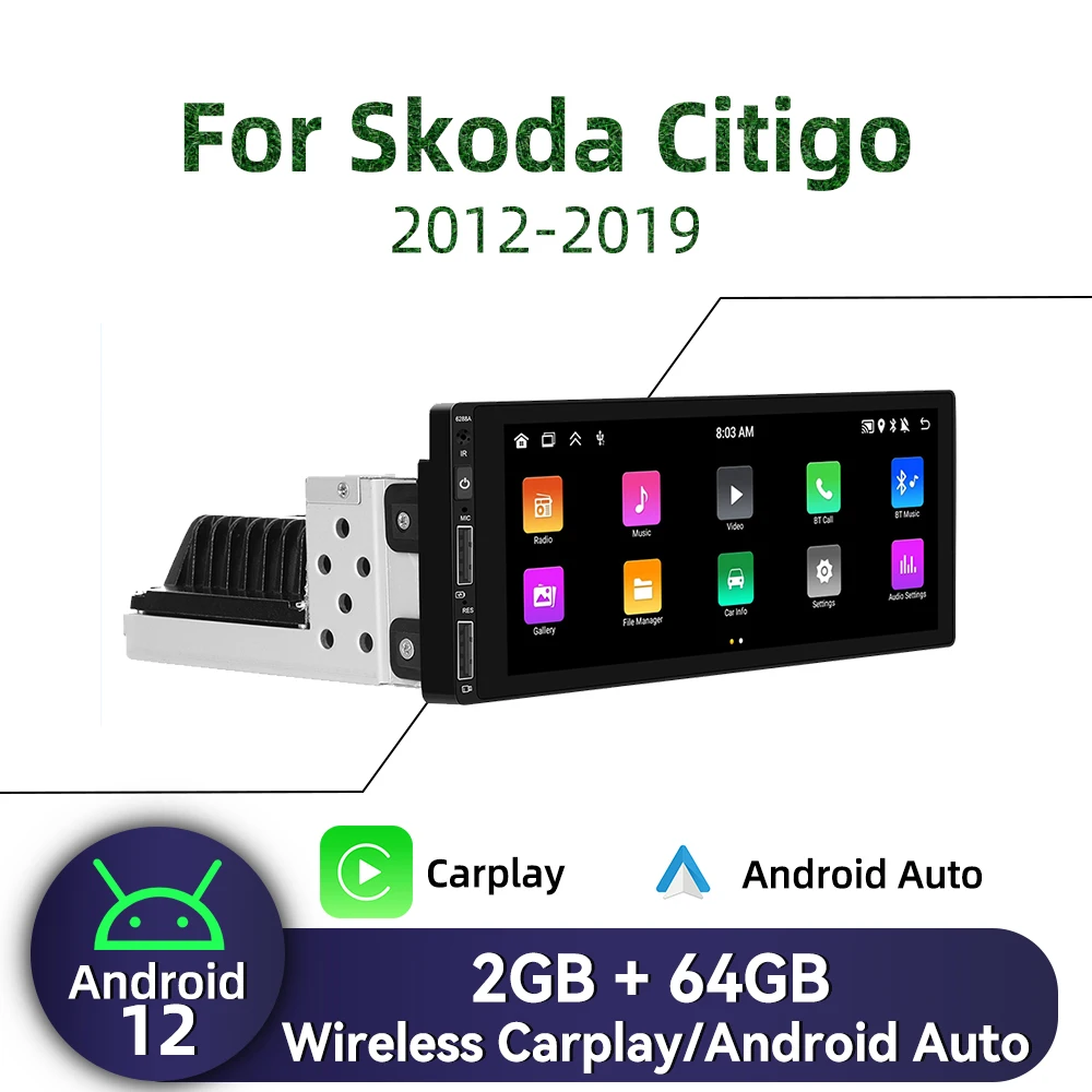 Autoradio Stereo Radio for Skoda Citigo 2012-2019 Carplay Car ...