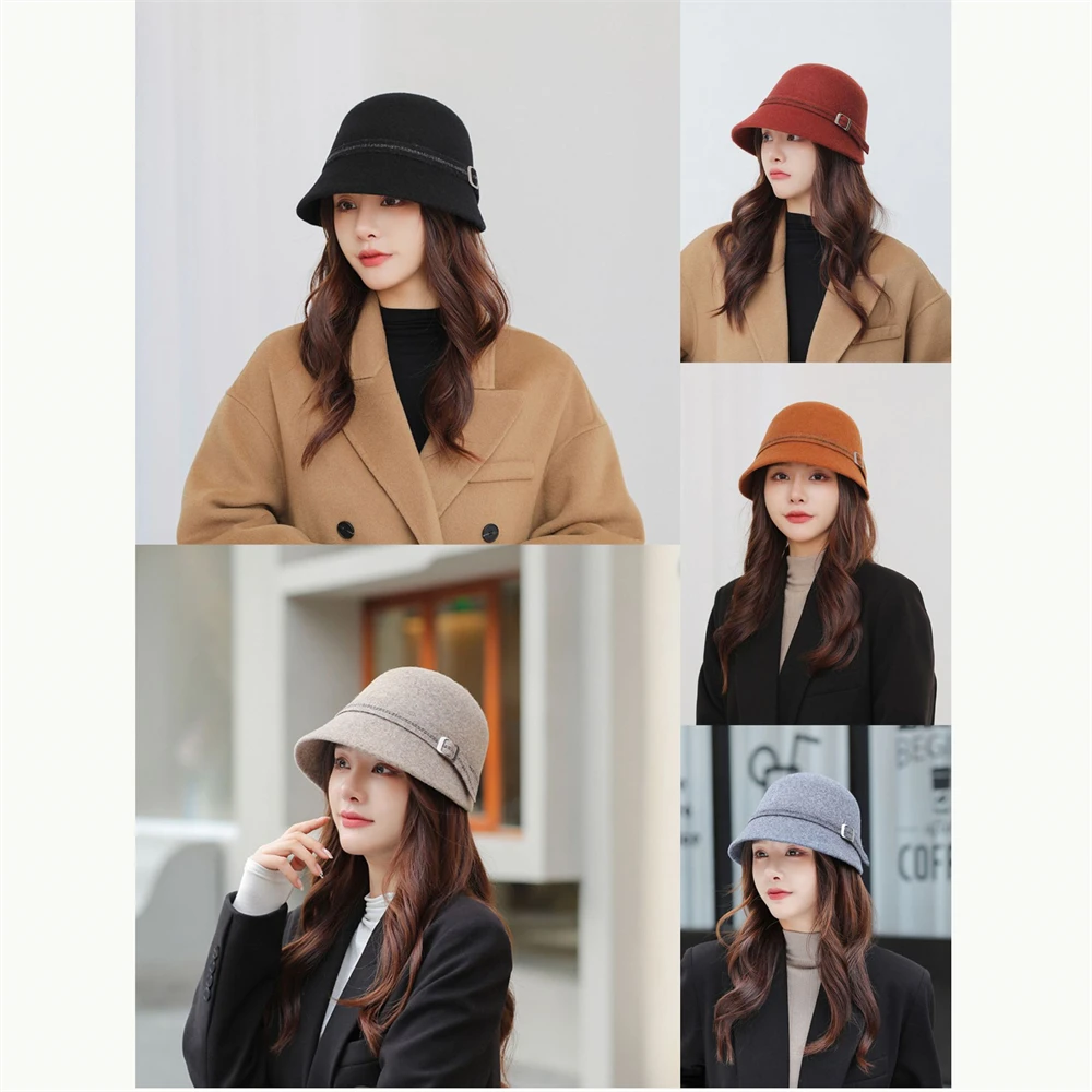 Женская панама с козырьком, винтажная однотонная шапка с широкими ...