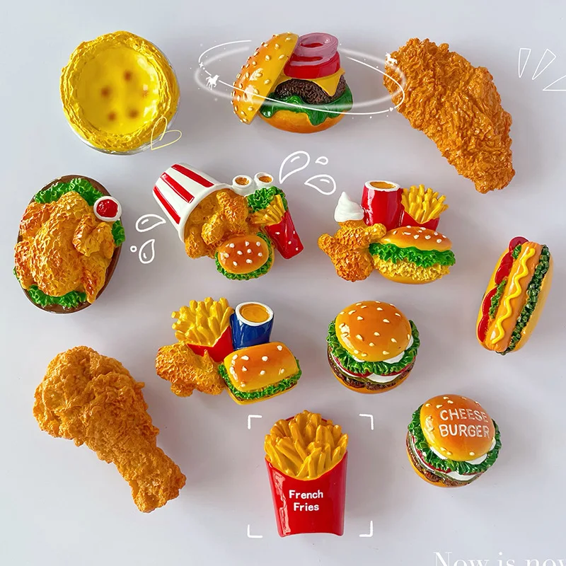 Creative-3D-Hamburger-Fridge-Magnet-Fried-Chicken-Sandwich-Chips-Fast ...