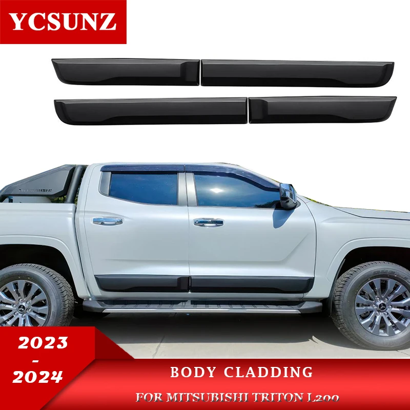 ABS-Side-Body-Cladding-kit-For-Mitsubishi-L200-Triton-2023-2024-Strada ...