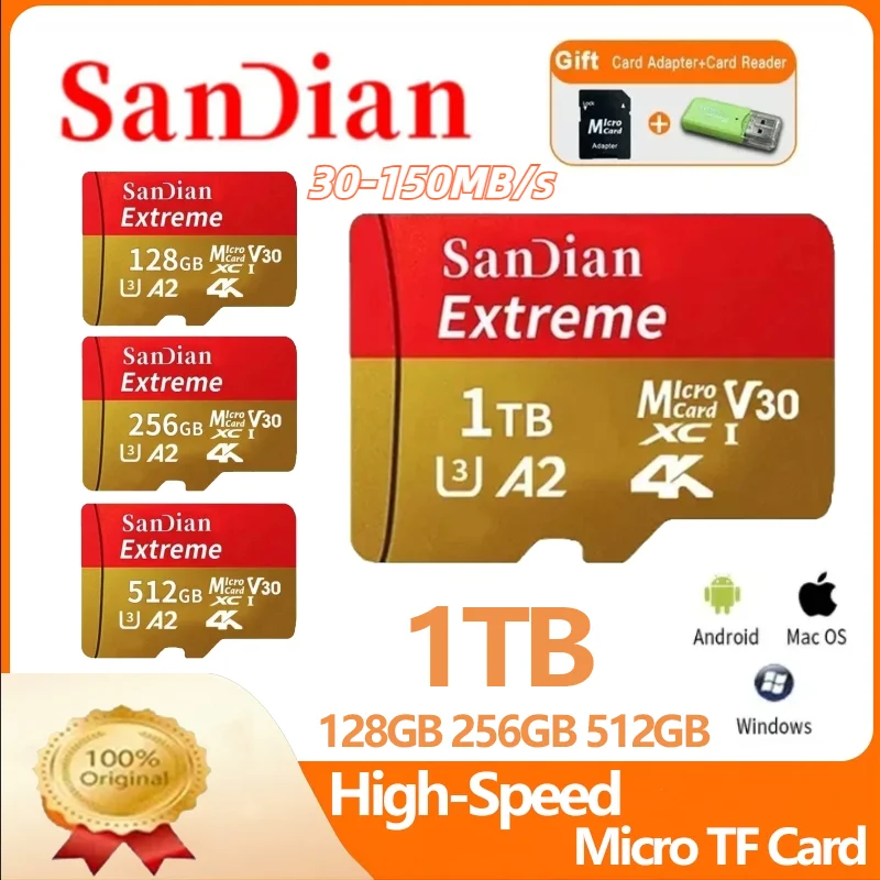 Orijinal-1TB-Flash-kart-Mini-mikro-TF-kart-512GB-b-y-k-kapasiteli-SD ...