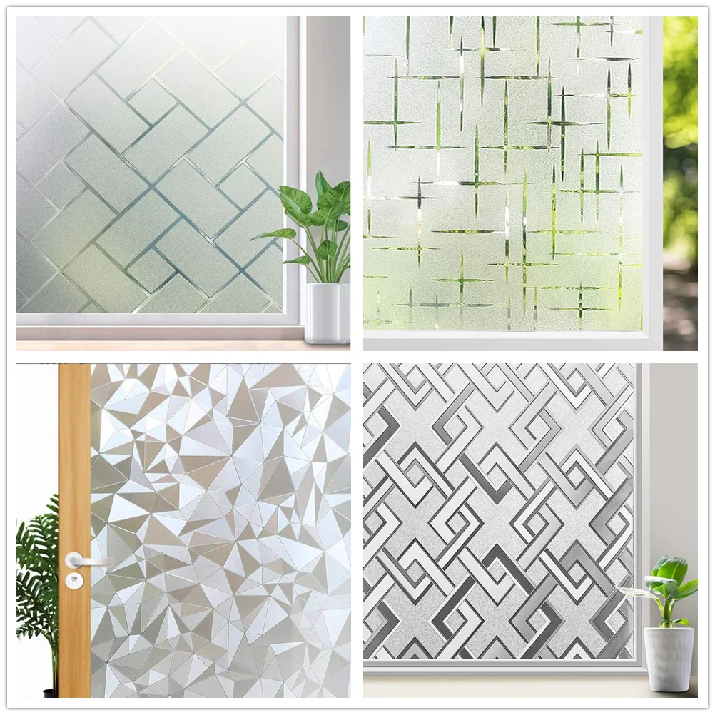 Window Privacy Film, Frosted Glass Static Cling Window Sticker,Non ...