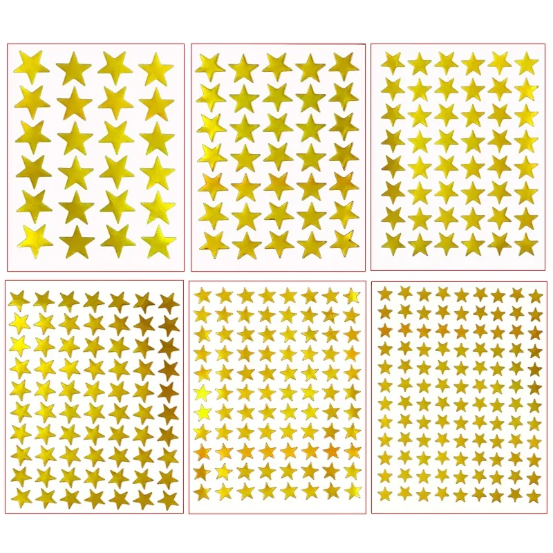 10-vellen-zak-Gouden-Ster-Sticker-Stempelen-Vijfpuntige-Ster-Sticker ...