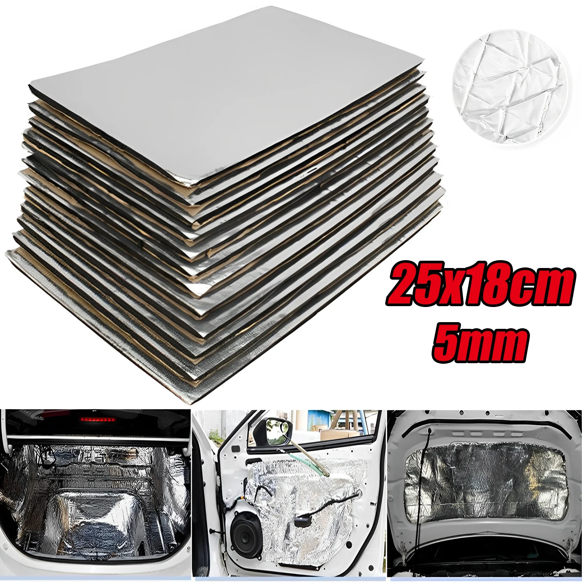 2/4/6Pcs Car Sound Deadener Mat Acoustic Absorption Noise Insulation ...