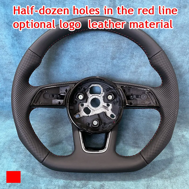 Volante-de-cuero-totalmente-perforado-para-Audi-RS3-RS4-RS5-A3-A4-A5-S3 ...