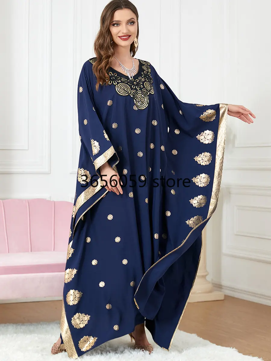 Morocco Party Dress Muslim Women Abaya Prayer Caftan Batwing Sleeve ...