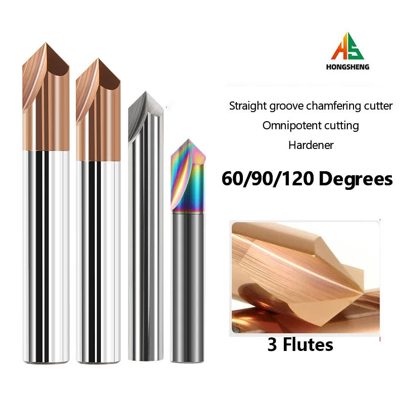 V Shape Countersink Milling Cutter 3mm 6mm 8mm 60 90 120 Degree Carbide ...