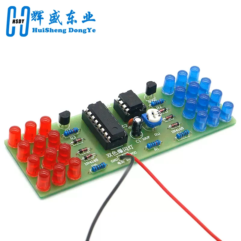 NE555-CD4017-IC-LED-Electronic-Lights-Kits-Red-Blue-Dual-Color-DIY-Kit ...