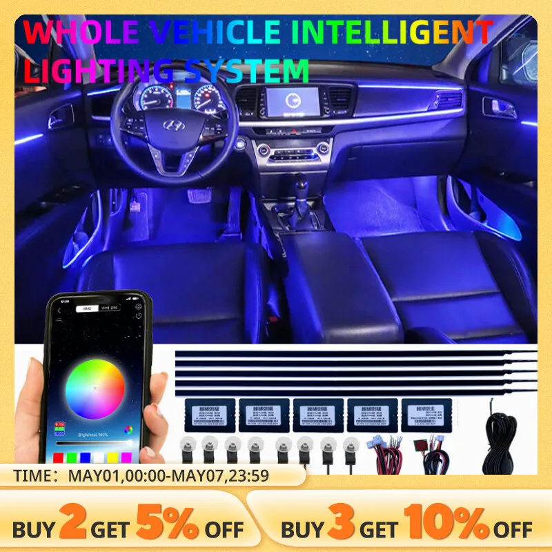 6in1-Car-Interior-Acrylic-Guide-Fiber-Strip-18-in-1-Backlight-Car ...
