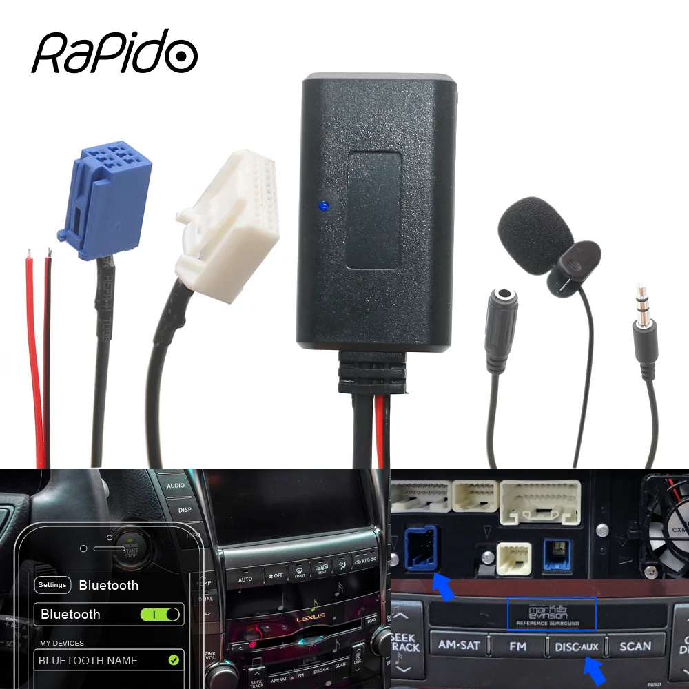 Car-6-20Pin-Bluetooth-5-0-Module-Audio-AUX-Adapter-Cable-Handfree-for ...