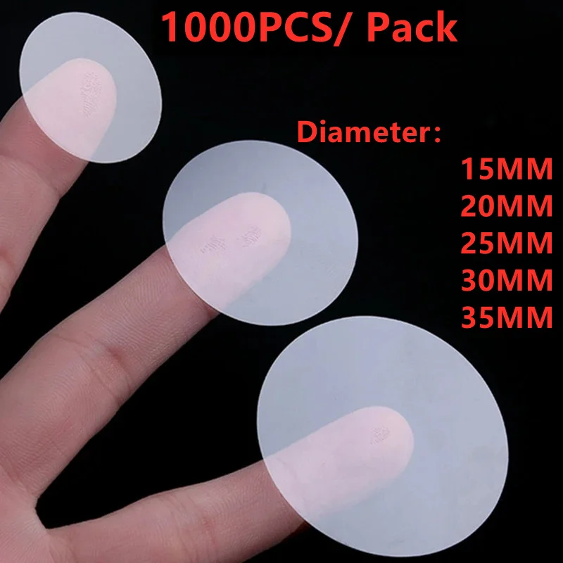 1000pcs-pack-Round-PVC-Clear-Stickers-Waterproof-Transparent-For ...