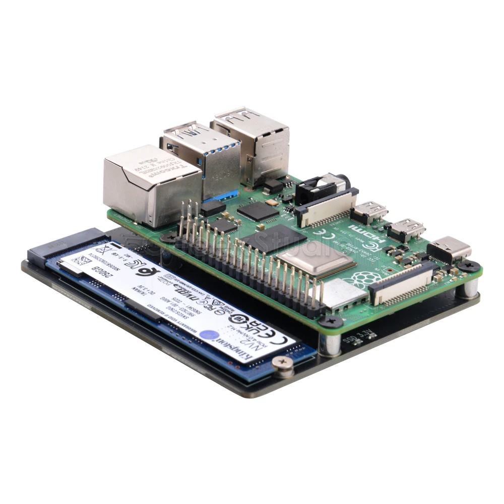 Raspberry Pi X876 NVMe M.2 SATA SSD NAS Expansion Board Support Key-M ...