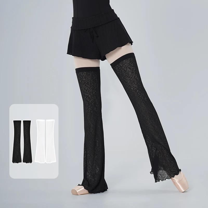 Women Ribbed Dance Long Socks Warm Leggings Dance Knitted Leg Warmers ...