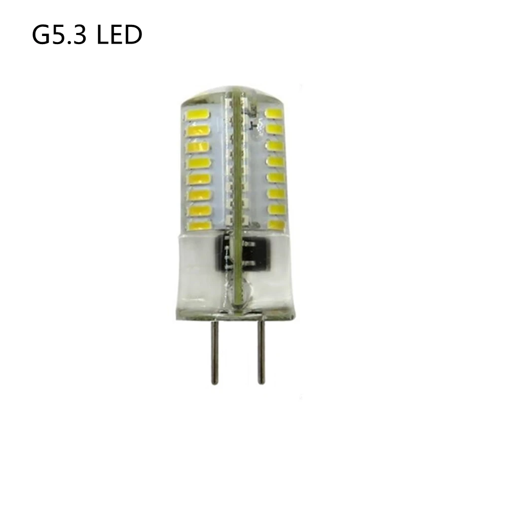 10PCS 디밍 가능 Led G5.3 220v 3w 디밍 g5.3 led 110V 3W 3014 64SMD 실리콘 220V G5.3 LED 3W 220v G5.3 LED ...