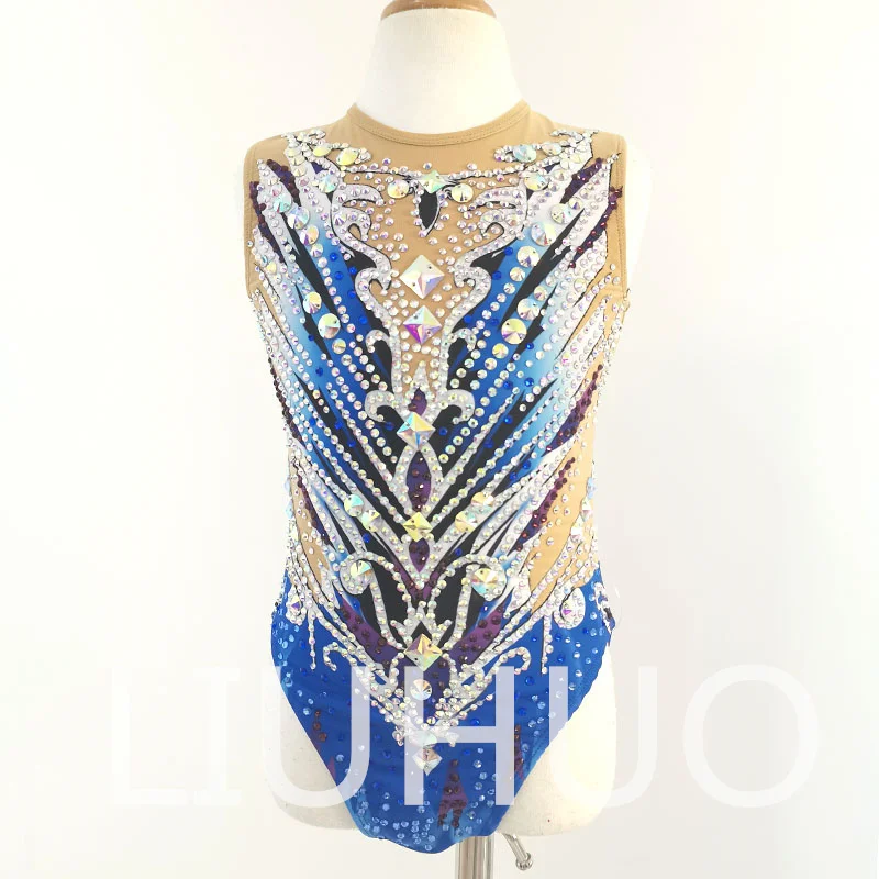 Synchronized Swimming Suit With Rhinestones Swimsuit Girls Competition ...