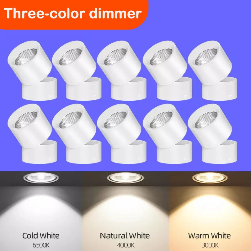 LED-Spotlight-10PCS-Foldable-Downlight-7-10-15W-Spot-Surface-Mounted ...