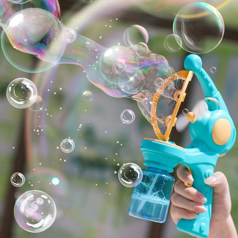 New Big Bubble Gun Kids Automatic Bubble Machines Cartoon Fans Bubbles ...