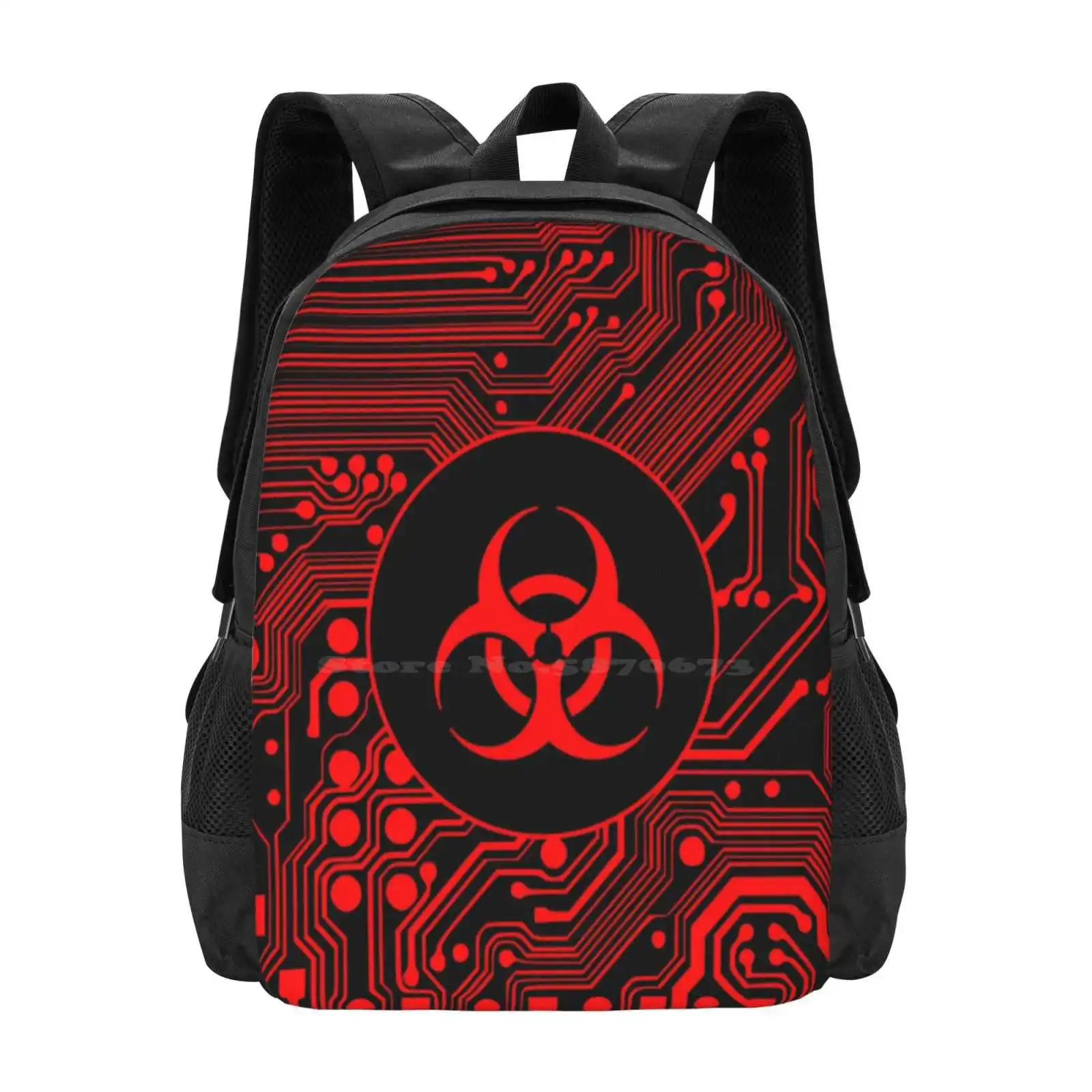 Red-Biohazard-Cybergoth-Hot-Sale-Schoolbag-Backpack-Fashion-Bags ...
