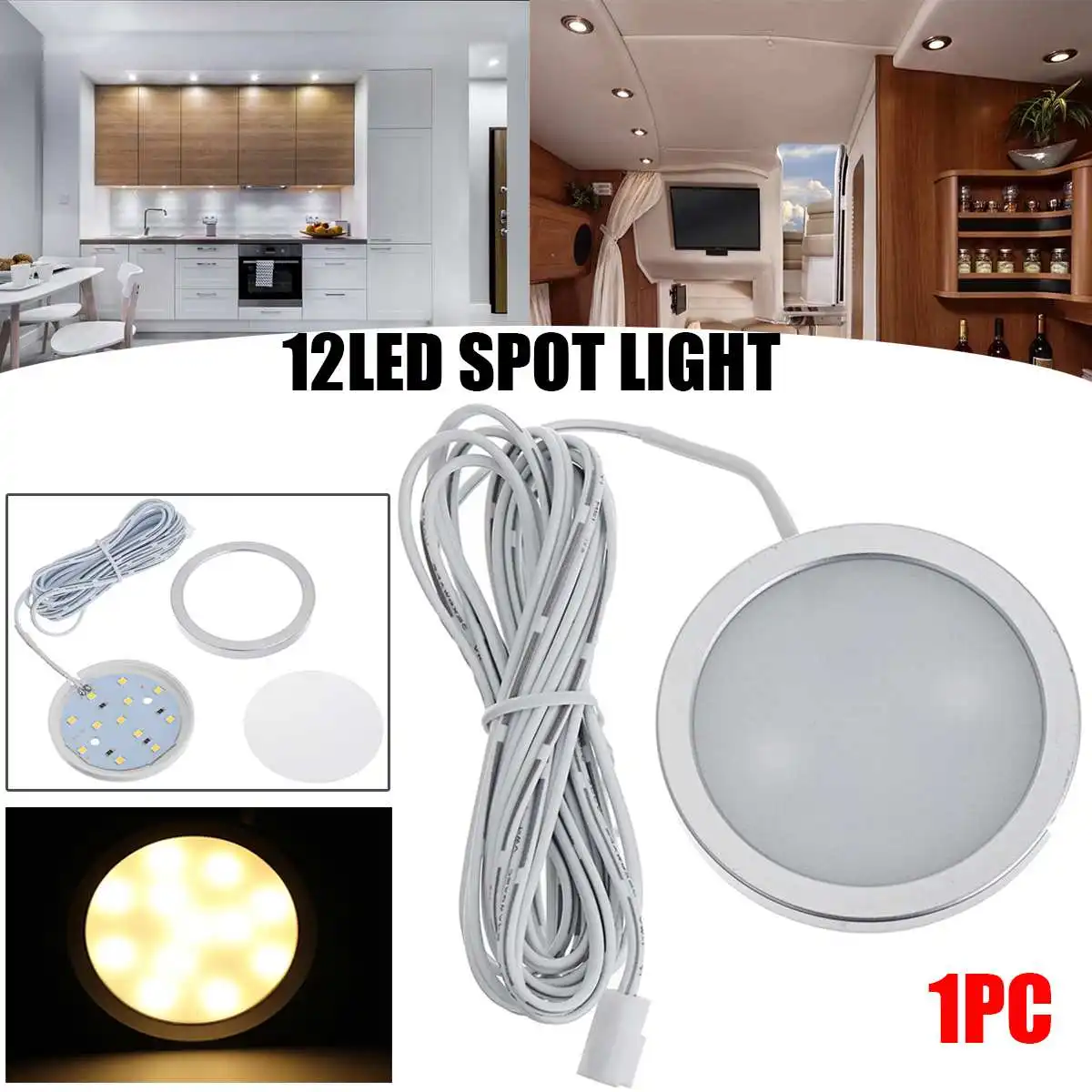 2-4-6PCS-12V-LED-Caravan-Interior-Downlights-Under-Cabinet-Recessed ...