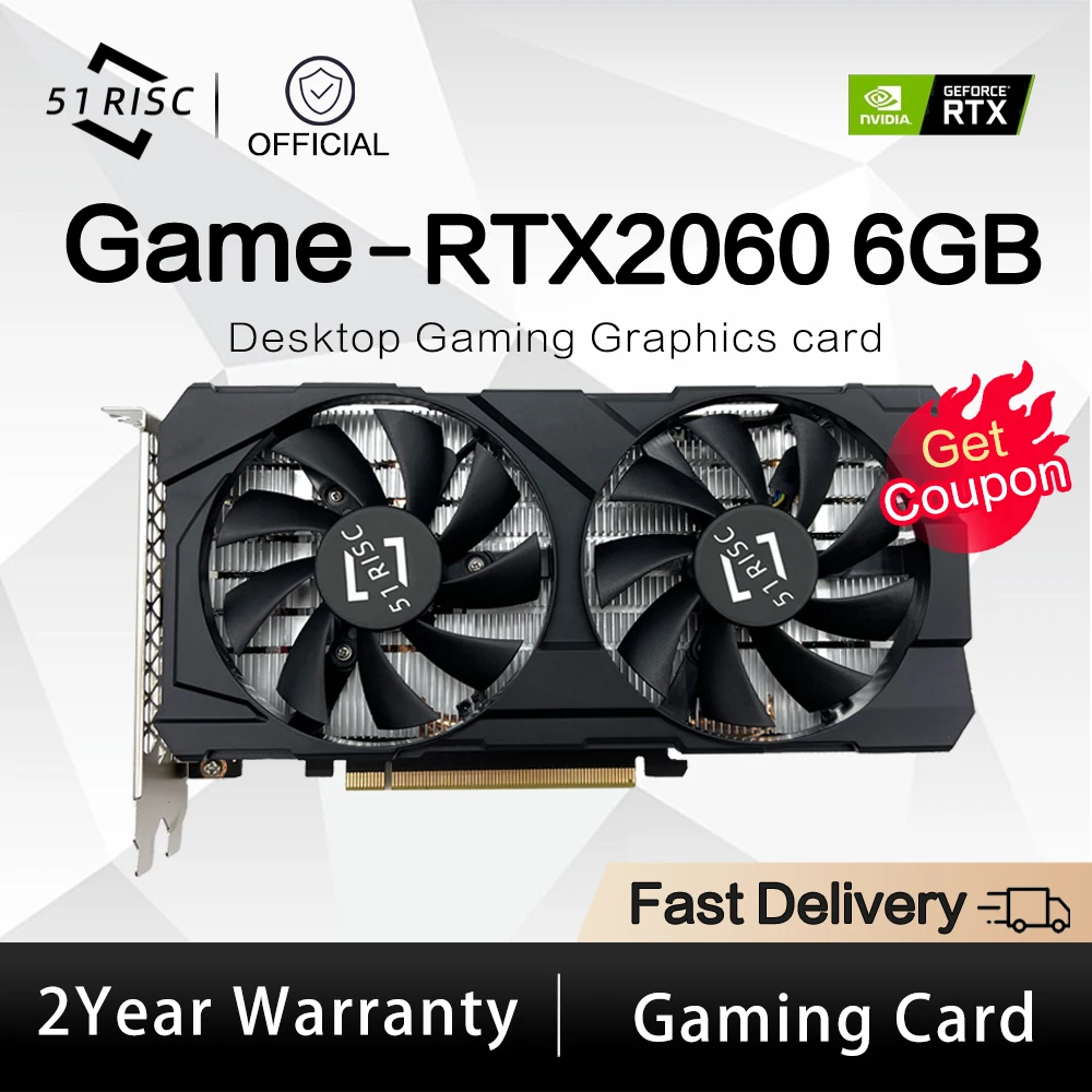 SHELI-51RISC-RTX2060-6GB-Graphics-Card-GDDR6-256Bit-PCIE-PCI-E3-0-16X ...