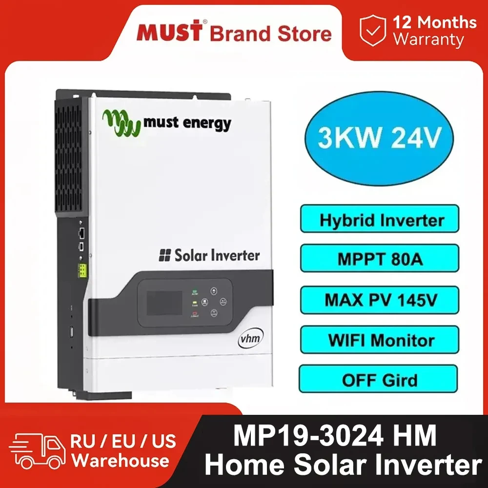 MUST-Energy-3KW-24V-Home-Hybrid-Solar-Inverter-MPPT-80A-PV145V-Pure ...