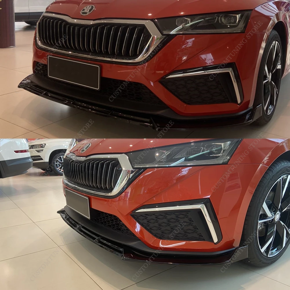 For-Skoda-Octavia-MK4-NX-Front-Bumper-Lip-Spoiler-Splitter-Diffuser ...