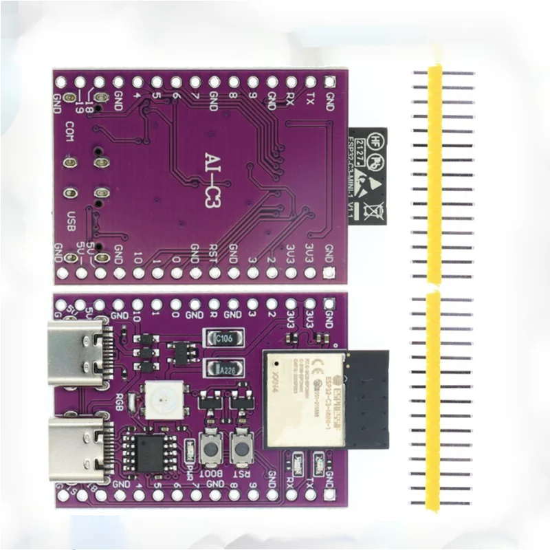 Placa de desarrollo Dual tipo C, ESP32/ ESP32 S3/ESP32 C3, ESP32 C3 ...