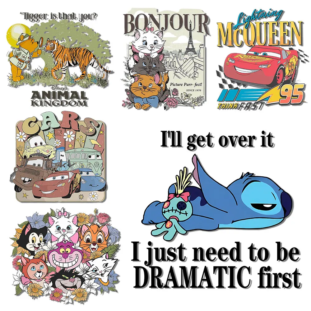 Cars-Winnie-the-Pooh-Stitch-Iron-on-Transfers-Heat-Transfer-Stickers ...