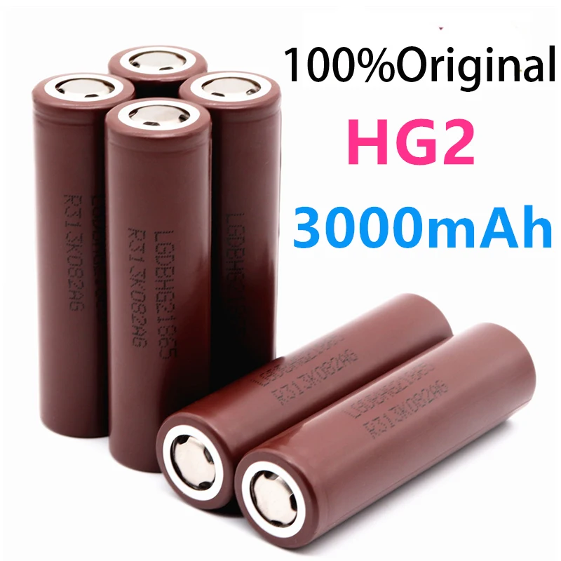 100-Original-Large-Capacity-HG2-18650-3000mah-Rechargeable-Battery-For ...