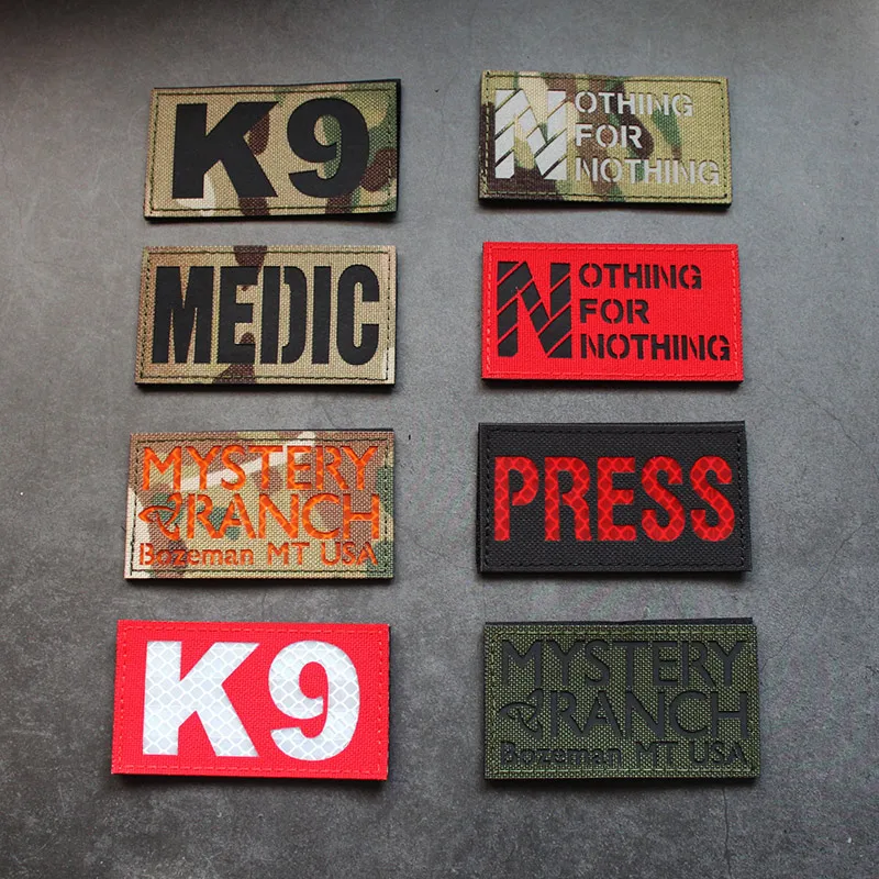 Medic Patches English Letter Nylon Armband Ir Reflective Badge Luminous ...