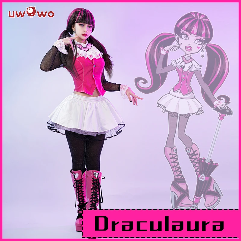In Stock UWOWO Monster High Draculaura Cosplay Costume Pink Suit In Stock UWOWO Monster High Draculaura Cosplay Costume Pink Suit
