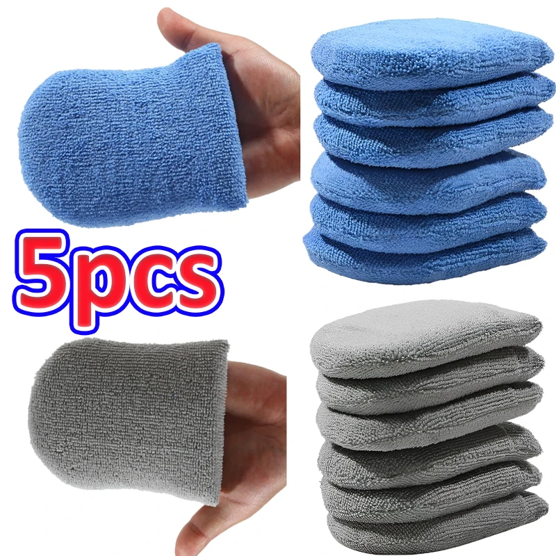 5PCS-Soft-Microfiber-Car-Wax-Applicator-Mitts-Polishing-Sponge-Car ...