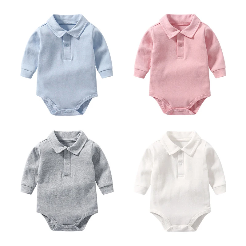 Newborn Baby Clothing Boys Polo Shirt Long Sleeve 100%Cotton Bodysuit 0 ...