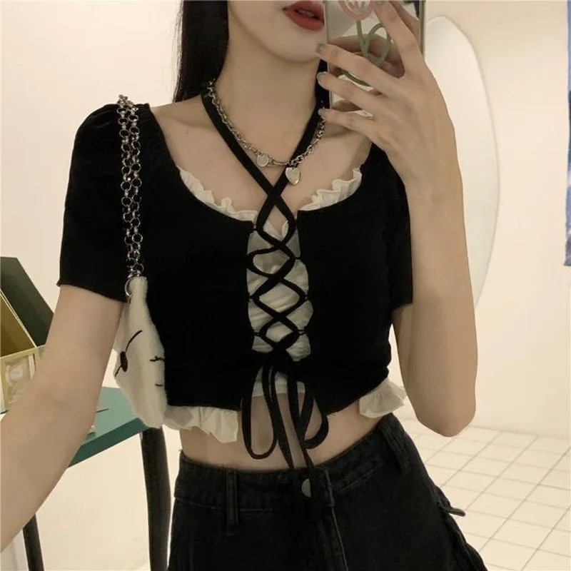 Korean Summer Crop Top Set | Korean Crop Top Shirt | Korean Top Two ...