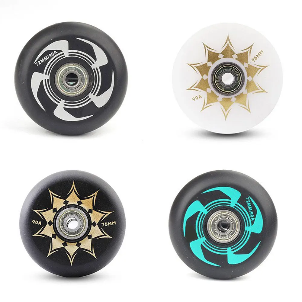 72-76-80MM-90A-Inline-Skate-Shoes-Wheels-With-ABEC-9-Bearings-PU-Rubber ...
