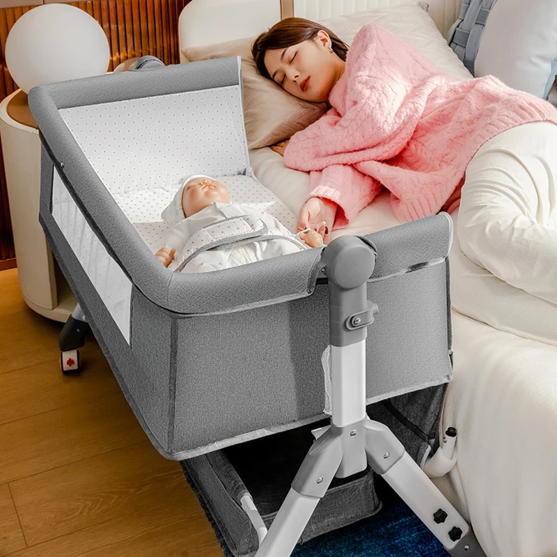 Cama-de-beb-para-reci-n-nacido-Cama-grande-de-empalme-cuna-de-beb-bb ...