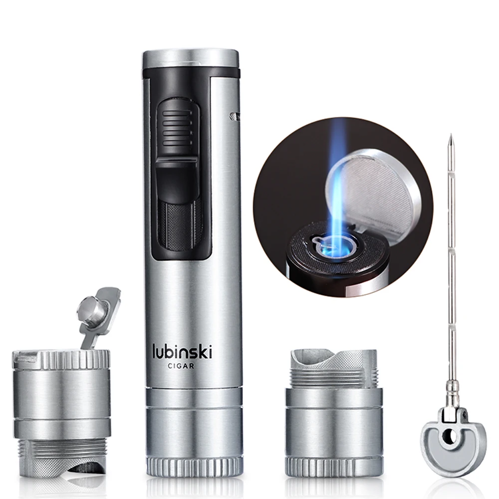 LUBINSKI-1-Torch-Cigar-Lighter-Gas-Butane-Lighter-Smoking-Tool-W-Holder ...