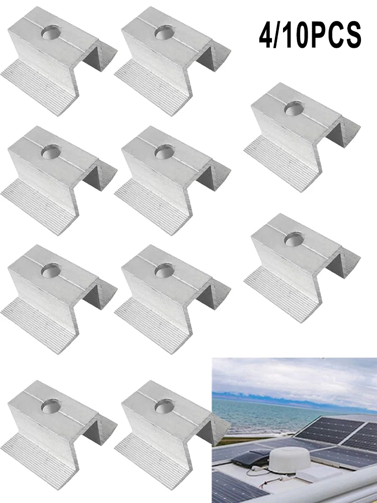 4/10Pcs Solar Panel Middle Clamp PV Photovoltaic Bracket For 25-50mm ...