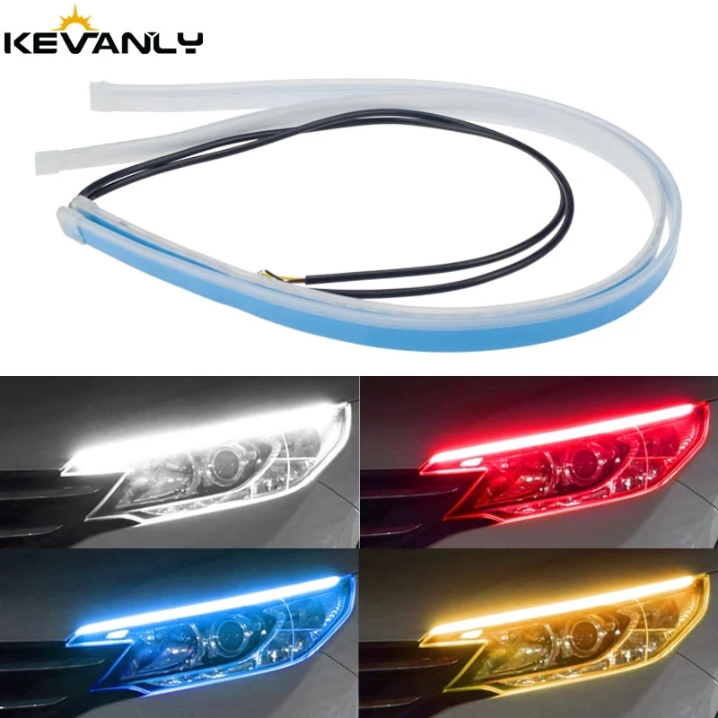 2PCS-Led-DRL-Daytime-Running-Lights-Turn-Signal-DRL-Led-Strip-Car-Light ...